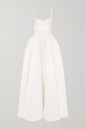 Emilia Wickstead Robe De Mari&eacute;e En Satin Duchesse Diamond - Blanc