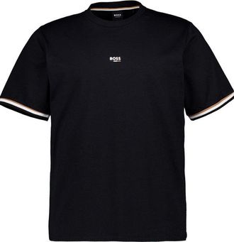 HUGO BOSS Herren T-Shirt schwarz Baumwolle & Mix unifarben