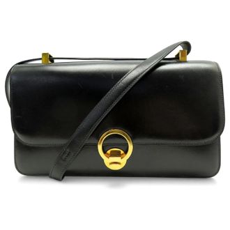 Herm&egrave;s Crossbody Bags - VINTAGE HERMES RING HANDTASCHE 1978 AUS SCHWARZEM - Gr. unisize - in Schwarz - f&uuml;r Damen