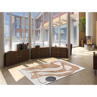 Atticgo Atticgo - Tapis abstrait imprimé class 53 Orange 160x230 cm