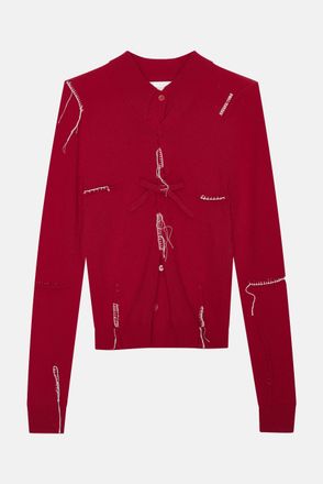 Shushu/Tong Strick-top Mit Falten Und Stickereien