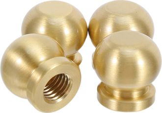 Holibanna 4 St&uuml;ck Messing M&ouml;belbeine Kleine Runde Sockelf&uuml;&szlig;e aus Messing mit Schrauben f&uuml;r Holztabletts Schmuckk&auml;stchen und Ablagefl&auml;chen Dekorative Messingf&uuml;&szlig;e