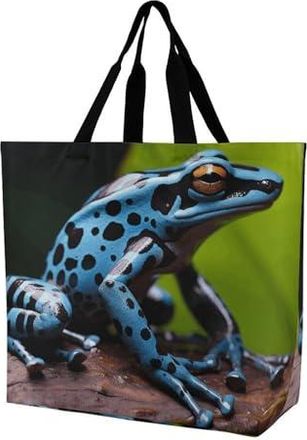 Generic Grenouille &Agrave; Fl&egrave;ches Bleue Sac Fourre-Tout R&eacute;utilisable Sacs De Courses Grand Sac A Main Femmes Pour Voyage Gym Plage