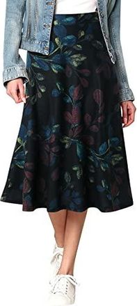 Generic Jupe Femme Mi Longue- Jupe Grande Taille Imprimé Décontracté Taille Élastique Chic Et Élégants Coupe Ample Confortable De Tous Les Jours Passe-Partout