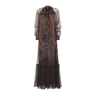 Etro Seiden-Maxikleid - - Dresses - Damen - Braun - S
