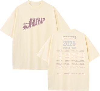 Generic Deadline Baumwoll-T-Shirt 2025 World Tour Grafik-Support High Street Sport-Tuch-Shirt(A-Beige,L)
