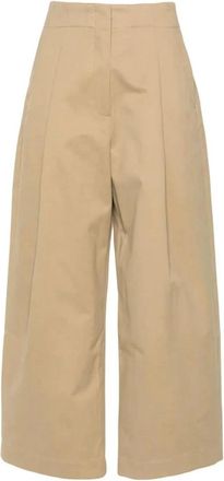 STUDIO NICHOLSON Femme, Pantalons, Beige, Taille: 40 FR Pantalon Cropped Ample et Pliss&eacute;