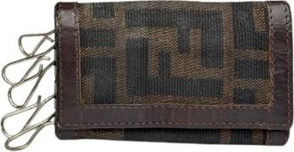 Fendi unisex, Pre-owned, Brun, Taille: ONE Size Porte-cl&eacute;s en toile Pre-owned