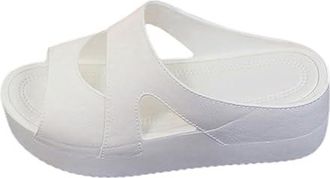 Generic Mules pour femme - Sandales compensées à plateforme - En cuir synthétique - Style bohème - Sandales de plage - Sandales compensées - Légères - Chaussu
