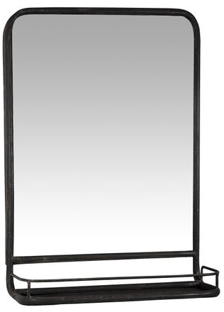 Ib Laursen Wandspiegel mit Ablage, Metall, Schwarz, B 14 x H 70 x L 49cm (3129-25)