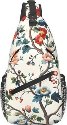 Generic Sacoche Homme Bandouliere Arbre &agrave; fleurs printani&egrave;res L&eacute;ger Sacs Poitrine Antivol Sac &agrave; Dos Militaire pour Camping &eacute;cole Cyclisme