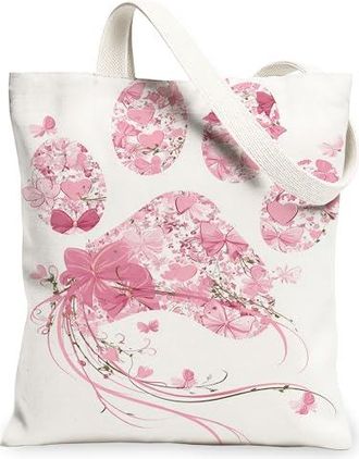 Generic Sacs fourre-tout en toile motif papillon p&ecirc;che, sacs d&eacute;picerie r&eacute;utilisables, l&eacute;gers et lavables avec bandouli&egrave;re en toile pour les voyages, p&ecirc;che, 13