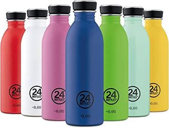 24 Bottles Urban Bottle - Gourde 1l / 500ml / 250ml, Cantine Reutilisable 100% Hermétique Bouteilles Inox Écologiques sans BPA avec Design Italien [non Isotherme