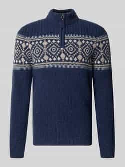 Ragman Regular Fit Norwegerpullover mit Troyer-Kragen