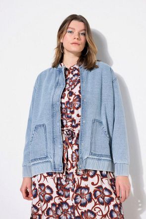 STUDIO UNTOLD Kurzjacke Jeans-Bomberjacke Steppfutter verdeckter Zipper