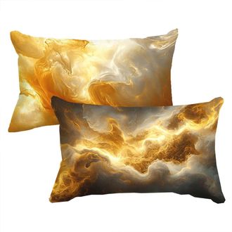 Generic Kissenbezug 40x60cm Gelb Kissenbez&uuml;ge Gebranntes Orange Kissenbezug Zierkissen Leinen Pillow Case Mit Unsichtbarem Rei&szlig;Verschluss f&uuml;r Deko Wohnzimmer 