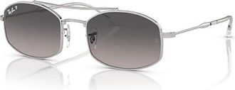 Ray-Ban Rb3719 Sonnenbrillen Silber Fassung Grau Glas Polarisiert 54-20