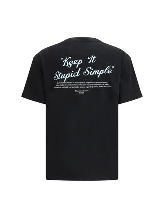 Off-white Womens Kiss Quote T-Shirt Black-White Cotton T-Shirts And Polos