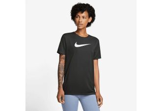 Nike T-Shirt Nike Womens Dri-FIT Graphic T-Shirt f&uuml;r Erwachsene, leichtes Material, aus Polyester, sportlicher Stil
