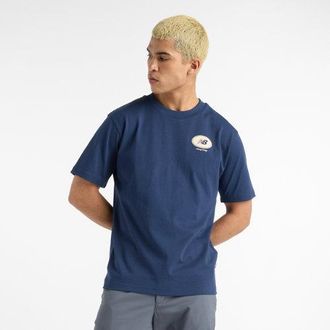 New Balance Homme Hong Kong Sneaker Street T-Shirt en Bleu, Coton, Taille XS