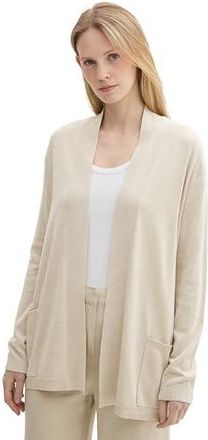 Tom Tailor 1042975 Cardigan en Tricot, 25955-dusty Beige Melange, M Femme