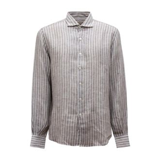 PORTOFIORI 2830Ss Camicia Custom Fit Leinenhemd - - Shirts - Herren - Gr&uuml;n - 2XL