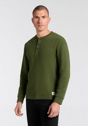 GANT Henleyshirt WAFFLE LS HENLEY Rundhalsausschnitt, Regular fit, Waffelstruktur