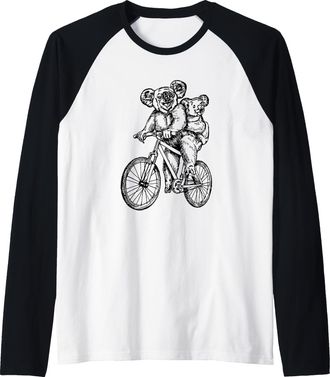 Seembo Koala Fahrradfahrer, lustig, Tier, Radfahrer Raglan