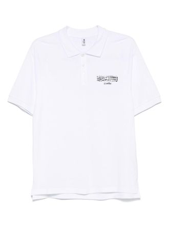 Moschino polo à logo imprimé - Blanc