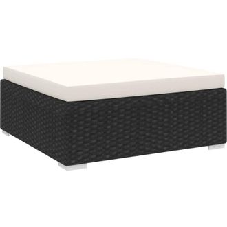 vidaXL Repose-pied sectionnel 1 pc avec coussin R&eacute;sine tress&eacute;e Noir Vidaxl