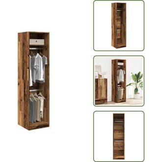vidaXL Kleiderschrank Altholz-Optik 50x50x200 cm Holzwerkstoff - Kleiderschrank - Kleiderschr&auml;nke - Schrank - Kleider Organizer