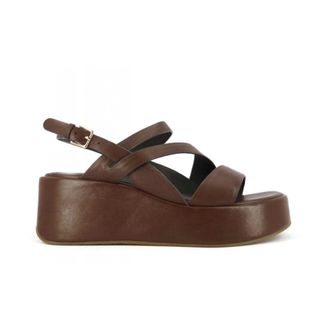 Elvio Zanon Femme, Chaussures, Brun, Taille: 40 EU Sandale compens&eacute;e