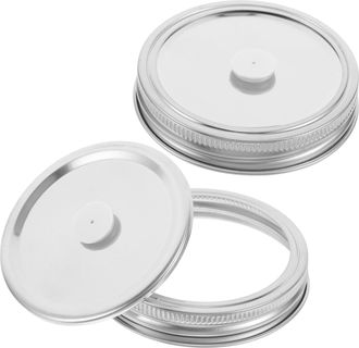 Garneck Vakuumdeckel aus Edelstahl für Einmachgläser 2 Stück 70mm mit Vakuumierset Auslaufsicher Leicht zu Öffnen für Fermentation und Konservierung Kompatibe