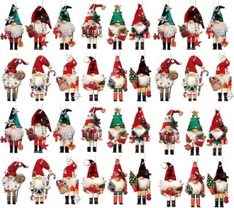 Generico Weihnachts-Nussknacker aus Holz, flache Dekorationen f&uuml;r den Soldat, 36 St&uuml;ck, Weihnachtsdekoration zum Aufh&auml;ngen, f&uuml;r Kamin, Fenster, Tisch