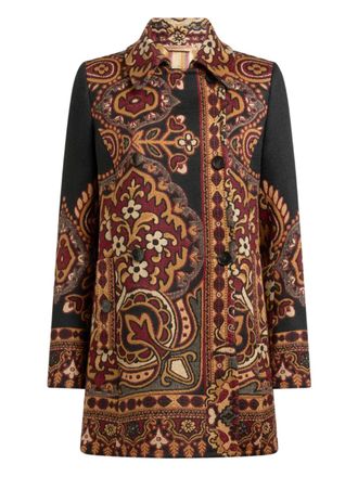 Etro manteau &agrave; boutonni&egrave;re crois&eacute;e - Noir