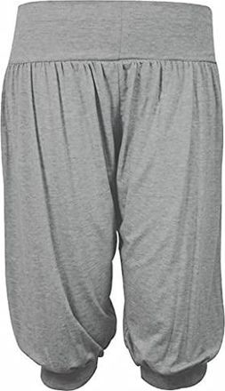 WearAll Sarouel court 3/4 uni pour femme Tailles 40-54, gris argent&eacute;, 40-42