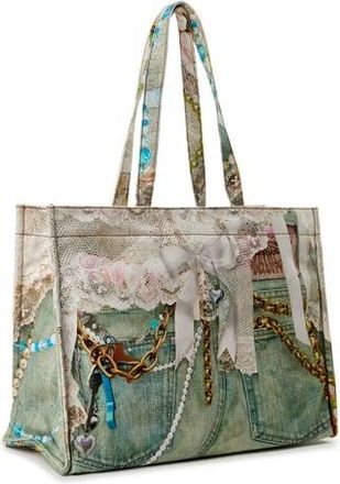 Acne Studios Sac cabas imprim&eacute; en toile de coton