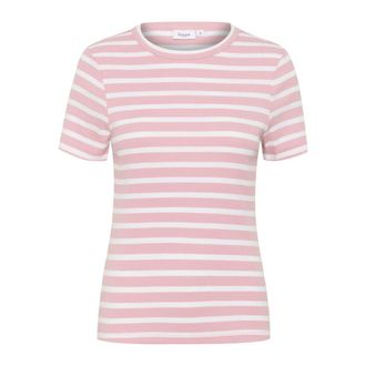 Saint Tropez Femme, Tops, Rose, Taille: 42 FR T-shirt &agrave; rayures Rose Nectar Blanc