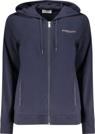 Freddy Femme, Sweatshirts et sweats &agrave; capuche, Bleu, Taille: 38 FR Sweat &agrave; capuche &agrave; manches longues