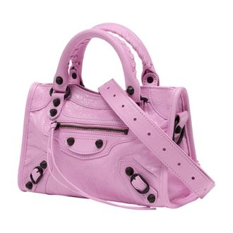 Balenciaga Womens Le City Top Handle Bag Pink Lambskin