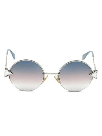 Fendi lunettes de soleil &agrave; monture ronde - Argent