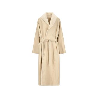 Magda Butrym Aw25 Leather 15 Coat - - Coats - Damen - Beige - M
