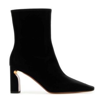 Alexander McQueen Schwarze Stoff Ankle Boots 8cm Absatz - - Shoes - Damen - Schwarzk - 37 EU