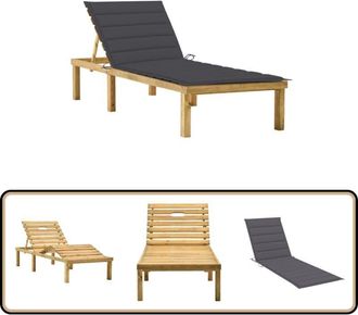 vidaXL Sonnenliege mit Anthrazit Auflage Imprägniertes Kiefernholz - Sonnenliege - Gartenliege - Liege - Outdoor Möbel - Kiefernholz