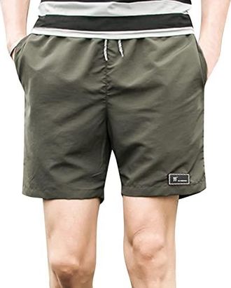 Generic Short de bain pour homme - Short de sport court avec cordon de serrage - S&eacute;chage rapide - Short dentra&icirc;nement - Short de bain - Short de surf - Vacanc