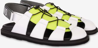 Moschino Sandalen aus Kalbsleder und Nylon - Wei&szlig;