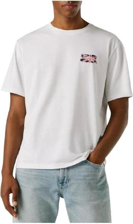 Pepe Jeans London Homme, Tops, Blanc, Taille: L Logo T-Shirt