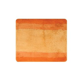 Spirella Badematte | kuscheliger Hochflor | Rutschfester Badvorleger | viele Größen | waschbar 40° | 65x55 cm | Orange