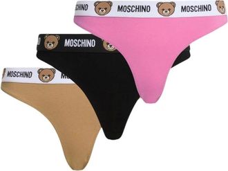 Moschino Femme, Sous-v&ecirc;tements, Multicolore, Taille: 46 FR Lot de 3 slips en jersey de coton stretch