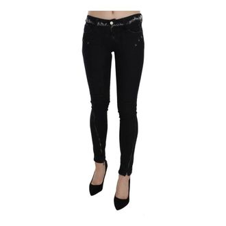 Costume National Low Waist Zipper Leg Skinny Denim Jeans - - Jeans - Damen - Schwarzk - W26